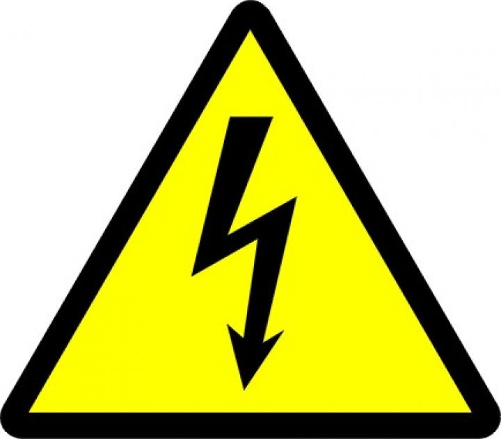 Samolepka "BLESK V TROJÚHELNÍKU" žluto-černý, 50mm, 02A | obchod.kamat.cz